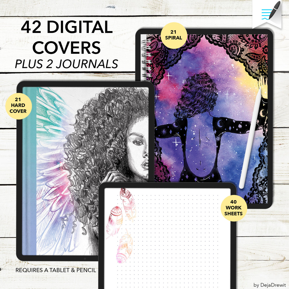 Digital Bullet & Lined Journals + 21 covers – Deja Drewit