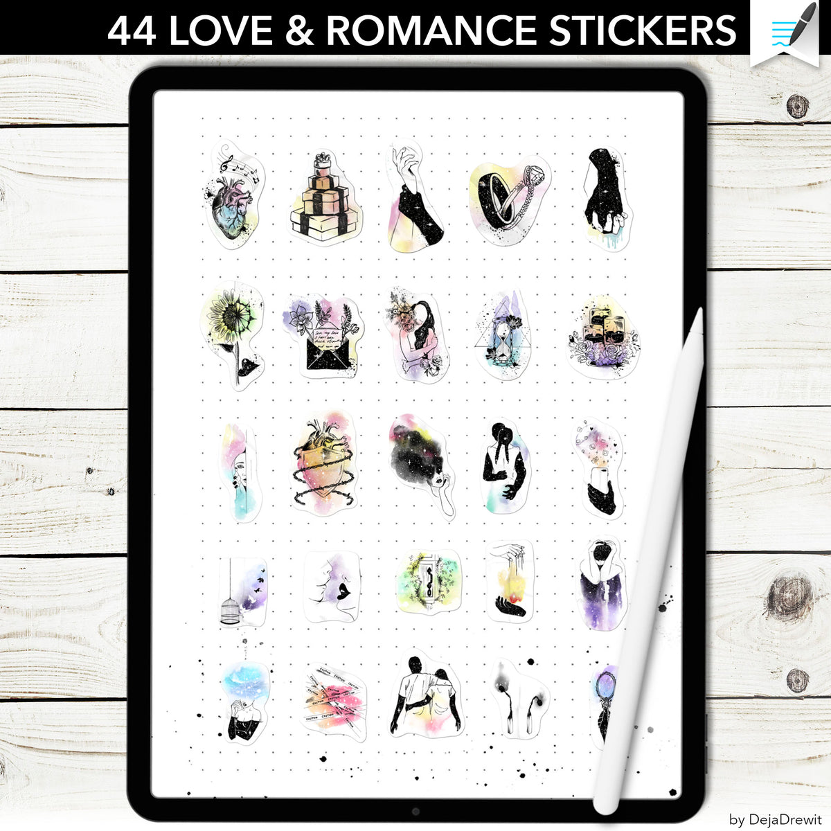 44 Love Story Digital Stickers – Deja Drewit